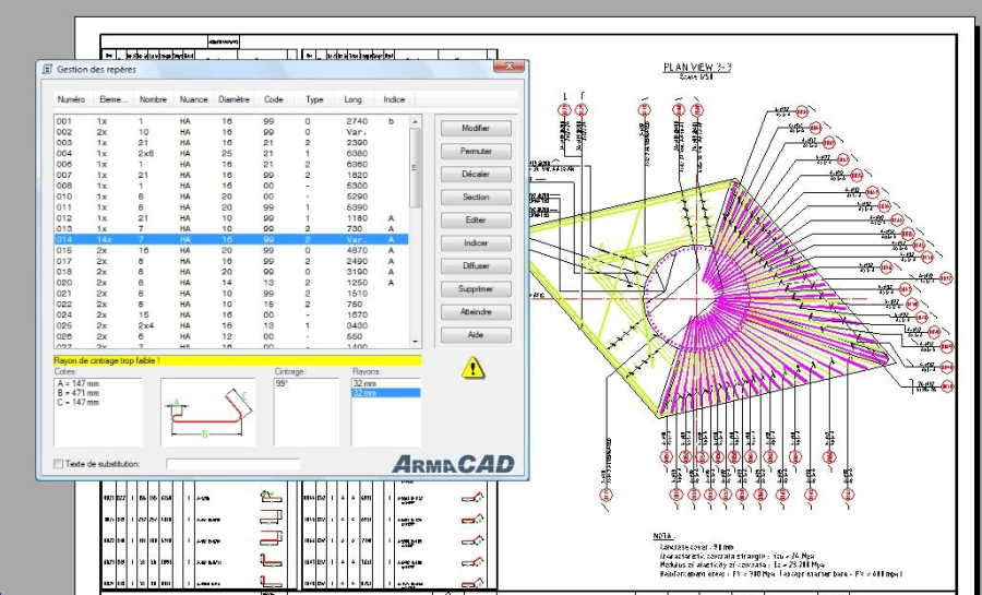 Logiciel de CAO 2D/3D de construction en béton armé - OTP - Armacad